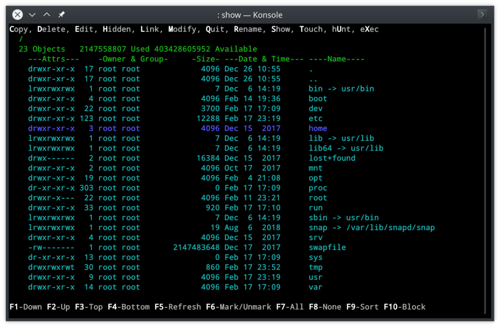 DF-SHOW | A Unix-like rewrite of Larry Kroeker's DF-EDIT